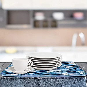 Drying Mat Tie Dry Butterfly Suitable for Kitchen Countertop Super Absorbent Dish Drying Mat Heat-Resistant and ECO Friendly 18 * 16in