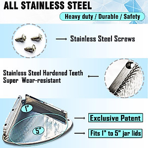 GOLDTREE Latest Stainless Steel Jar Openers for Seniors, Under Cabinet Jar Opener Tool for Weak Hands, Under Counter Jar Lid Cap Opener, Easy Grip