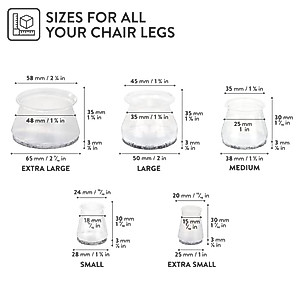 Aneaseit Chair Leg Floor Protectors - 16 pcs Clear - Felt Bottom Silicone Pads for Hardwood Floors & Furniture Feet - Rubber Caps for Chairs - Medium