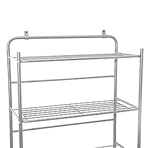 Mind Reader Alloy Collection, 3-Tier Over The Toilet Space Saver Rack, Metal, 23.5" L x 10.25" W x 70.5" H, Silver