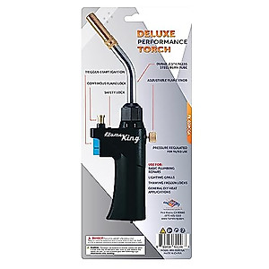 Flame King FK-028CGA High Intensity Propane Torch Head for Soldering, Brazing, Plumbing, Lighting Charcoal/Fire Pits,Compatible with 1LB Cylinders, MAPP, and MAP-PRO