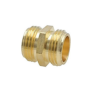 HYDRO MASTER Brass Garden Hose Adapter Double Male Quick Connector 3/4 Inch Solid Brass 2 pack