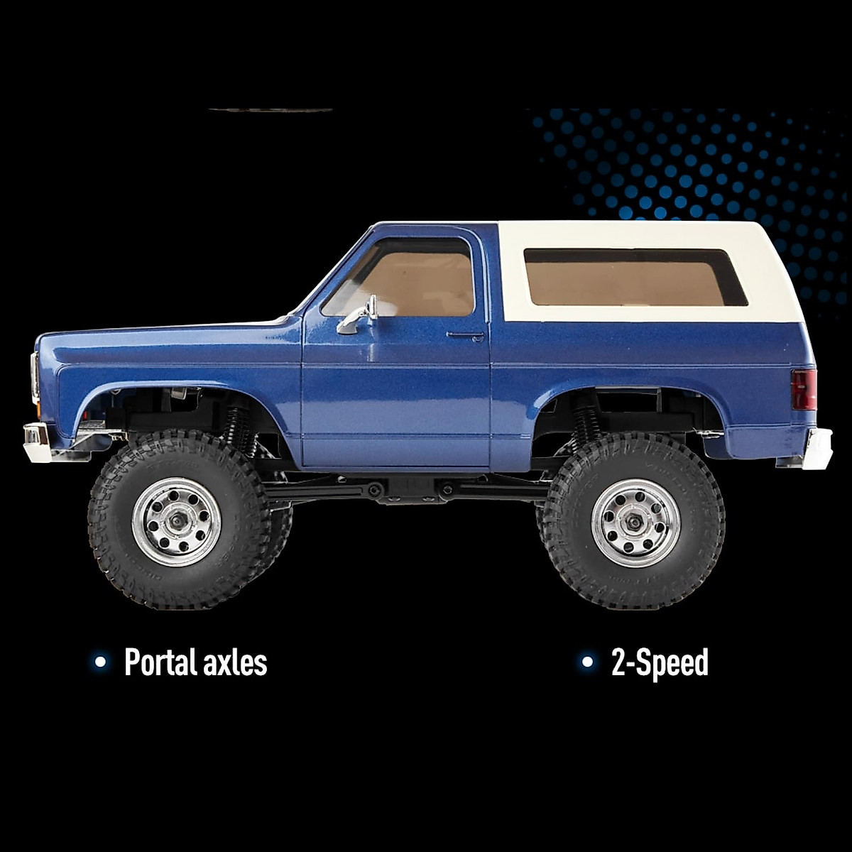 FairRC Mod 1/24 RC Crawler FCX24 Chevy K5 Blazer Officially Licensed, Mini RC Car Pick Up Truck & SUV 2 in 1, 4WD 8km/h 2 Speeds Switch, 2.4GHz 3CH Off-Road RC Model with LED Lights for Adults, Blue