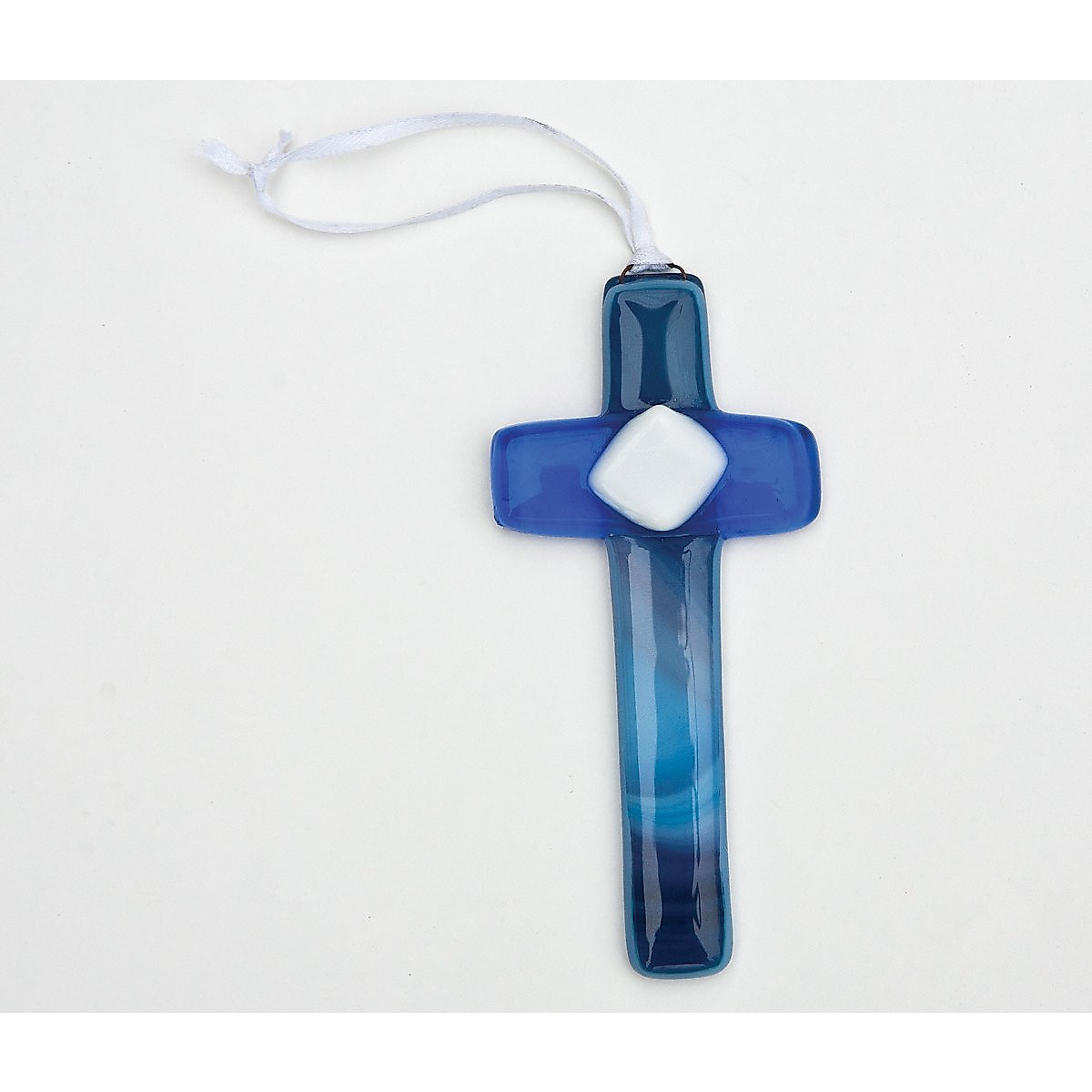 The Grandparent Gift Co. Made Like You Handmade Glass Cross Gift for Brother, Blue