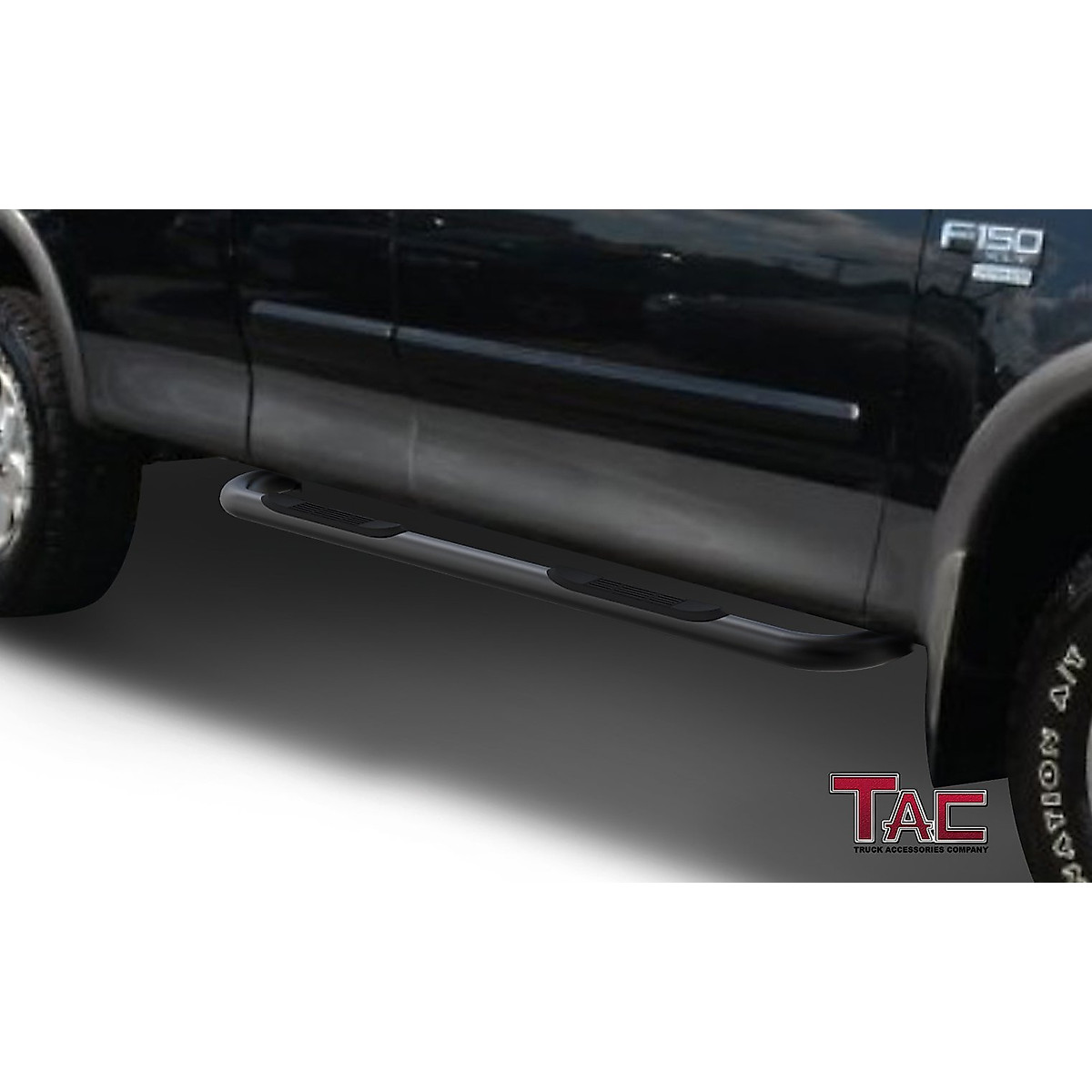 TAC Side Step Fit 1997-1998 F150/F250LD Super Cab 3 Door / 1999-2003 F150/F250LD Super Cab 4 Door (Incl. 04 Heritage) 3" Black Side Step Nerf Bars Step Rails Running Boards 2Pcs