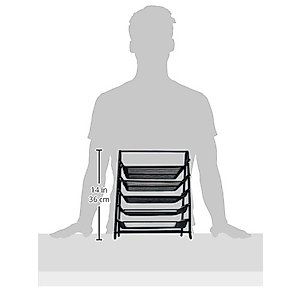 Mind Reader Desk Organizer with 5 Sliding Trays for Letters, Documents, Mail, Files, Paper, Black