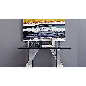 Modern Falcone Console Table - Clear Glass with Polished Stainless Steel Base