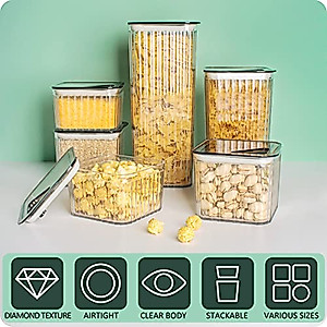 Annaklin Airtight Food Storage Containers for Pantry 6 Pack, Kitchen Storage Containers with Lids Airtight Stackable, Insect Proof, Pantry Organization and Storage Containers, Clear Canister Set
