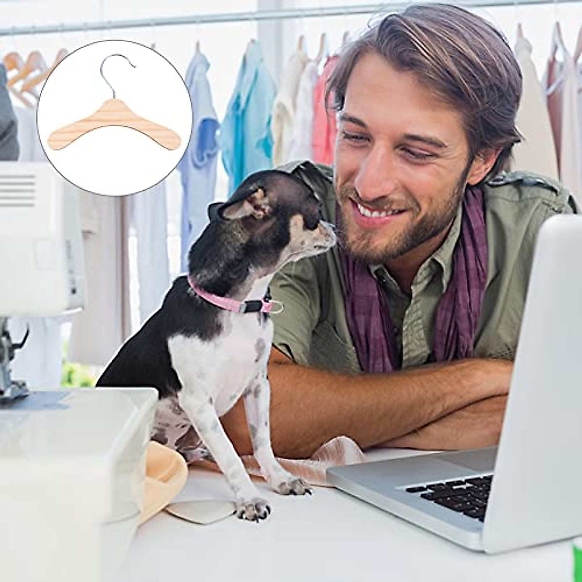 Dog Miniature Dollhouse Item Apparel Hangers- 10pcs Dog Puppy Cat Clothes Clothes Hangers No Slip Hangers for Small and Middle Dog Hanger Clothing Clothes Hanger (14x14cm)