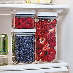 Copco Food and Organization Storage Container with Airtight Lid, Set of 3 Narrow.052, 1.05, 1.79-Quart, Clear