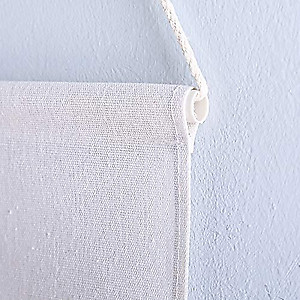 KINGREE 3Pcs Wall Closet Hanging Storage Bag, Premium Linen Fabric Over The Door Organizer, Hanging Storage Pouches with 3 Pockets for Bedroom Bathroom - Waterproof & Stylish(Grid)