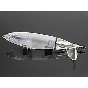 Free Eye 5pcs Unpainted Plopper Bait Fishing Hard Clear Lure Body 110mm 13.97g Blank 8339L#