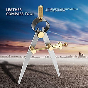 4 Inch Leather Compass,Adjustable Lockable Leather Supply Wing Divider,Flat Leg Spring Caliper Divider for Woodworking, Metalworking Geometry Drawing