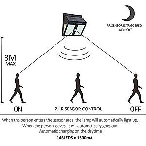 TANGIST LED Solar Light 1pcs LED Solar Power Light Control Wall Light 6 LED Outdoor Waterproof Energy Saving Street Yard Path Home Garden Security Lamp Garden Yard Lawn