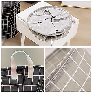 VHODFDIF Simple Dirty Laundry Basket Cotton and Linen Foldable Round Storage Bucket Clothing Large-Capacity Storage Home