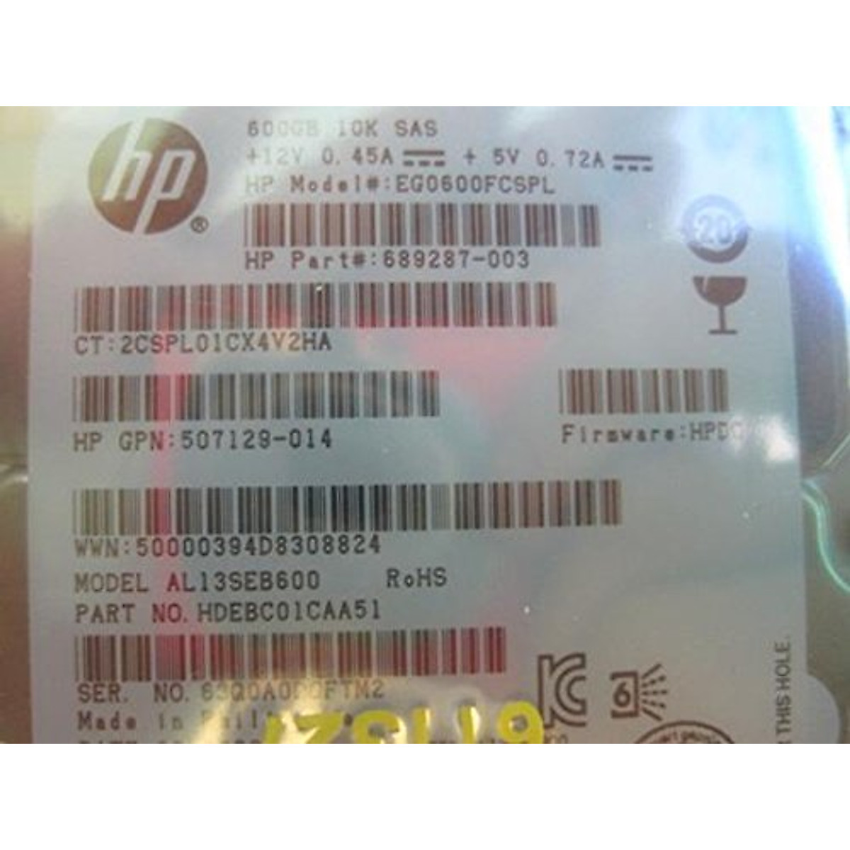HP EG0600FCSPL-R - HP 600GB 2.5" SAS 10K 6Gb/s Hard Drive