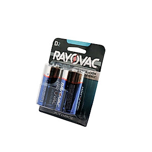 Rayovac D Alkaline Batteries, 813-2F, 2 Pack