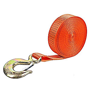 Winch Straps, Heavy Duty Towing Straps with Hook and Loop for Boat, Trainler, Wave Runner, Fishing Jet Ski, Trucks,Towing Replacement Recovery Securing Rope Marine - 2" x 20', Break Strength 10000lbs