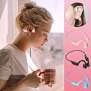 Bone Conduction Headphones Bluetooth 5.2 Stereo Earbuds Open-Ear Sports Earphones with Mic Wireless 360° Bendable Earpiece Workout Headset Sweatproof for Yoga Running Hiking Walking Cycling (Black)
