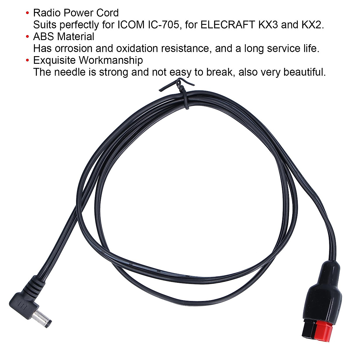 NBLTYPOX DC Power Supply Cable,ABS Radio Power Cable Car Mobile Radio Power Cable Electronics Accessories for ICOM IC‑705 ELECRAFT KX3 and KX2