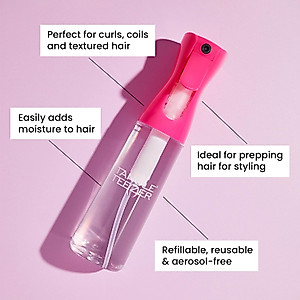 TANGLE TEEZER The Fine Mist Continuous Spray Bottle for Hair Styling and Detangling, Pink