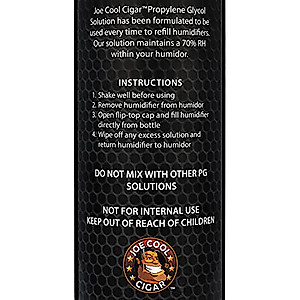 Joe Cool Cigar Propylene Glycol Humidor Solution for Cigar Humidifiers (16 oz Bottle)