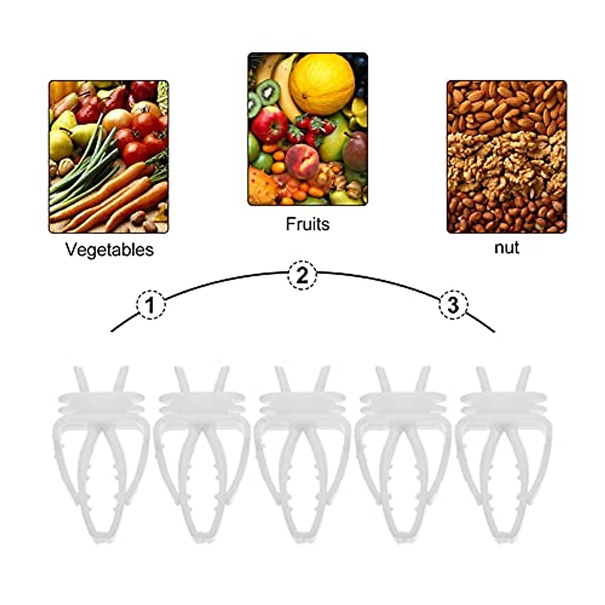 STOBOK 10Pcs Birds Food Holder, Parrot Fruit Vegtable Clips, Plastic Feeder Clamps, Bird Cage Accessories for Budgie Parakeet Cockatiel Conure (White)