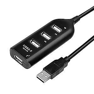 CUJUX 2.0 Multi USB 2.0 Hub USB Splitter High Speed 3 USB Card Reader USB Extender for PC Laptop (Color : Black)