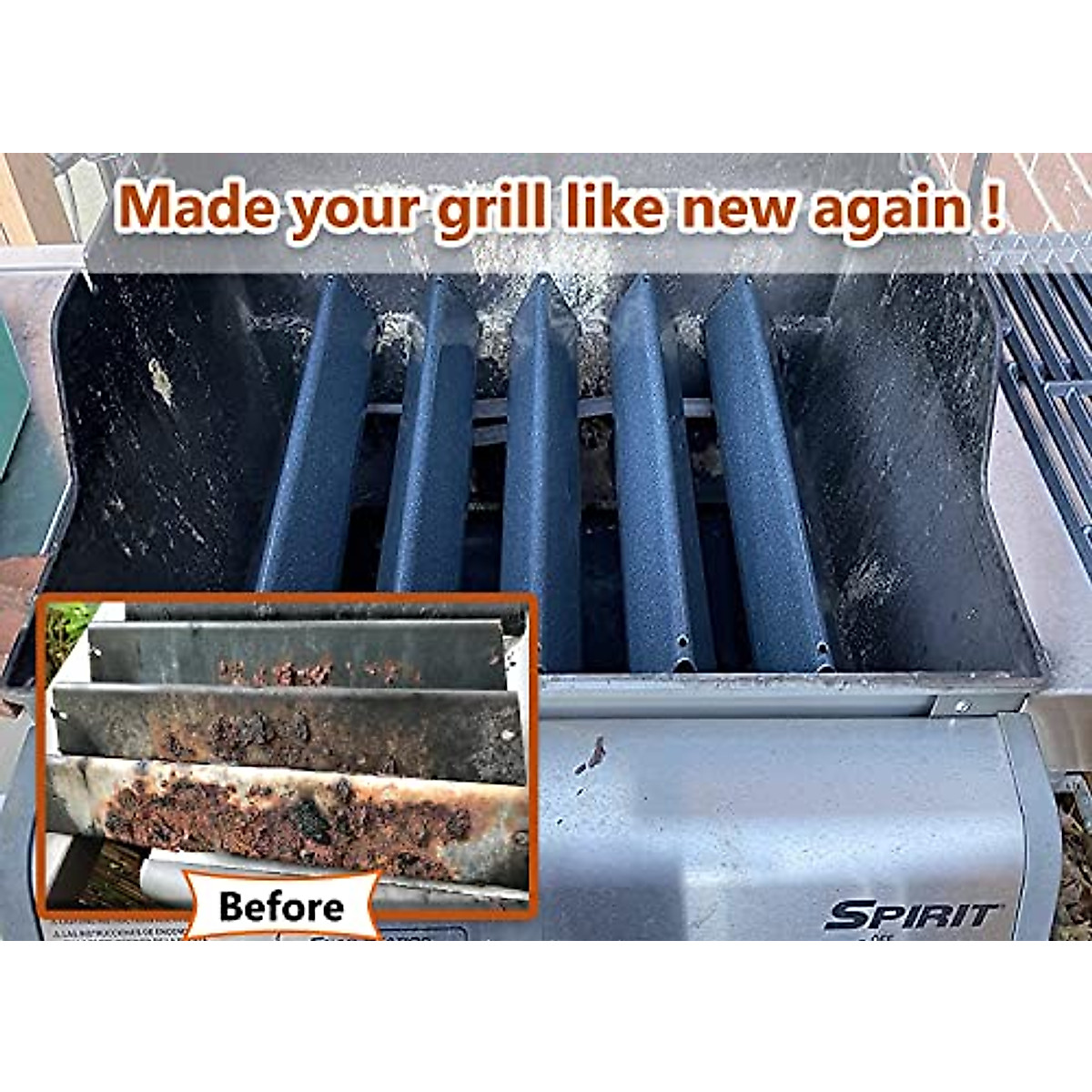 QuliMetal 15.3" Flavorizer Bars for Weber Spirit 300, Spirit II 300 Series, E310 E320 E330 S310 S320 S330 Grills with Front Controls, Porcelain Steel Heat Plates Fits for Weber 7636