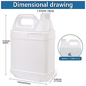 BPFY 2 Pack 1 Gallon Clear Plastic Jugs with Lids, Water Jug Storage Containers with Ergonomic Handle, HDPE Containers for Water, Sauces, Beverage, Soaps, Liquids, Cleaning Solutions