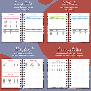 PLANBERRY Budget Planner & Monthly Bill Organizer with Pockets Premium – Home Finance & Bill Payment Organizer – Budgeting Book with Income & Expense Tracker - 7x8.5″ Hardcover (Tropical Night)