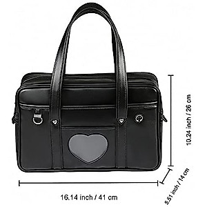 Roffatide Japanese JK Uniform Bag Heart Shape Window Ita Bag Girls Women Purse Cosplay Satchels for Lolita Comic Shoulder Bag