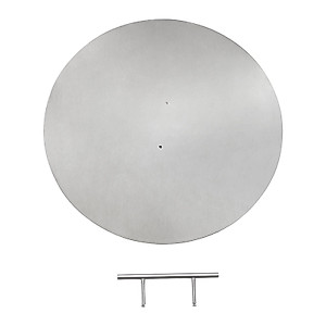 EEYBLAEEY 20 Inch Fire Pit Lid Cover Stainless Steel for Drop-In Fire Pit Drop Burner Pan Cover Square Fire Pit Ring Edge Built-In Handle Design Silver for Any Round Patio Fire Pit