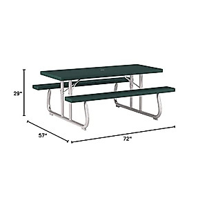 Lifetime 22123 Folding Picnic Table, 6 Feet, Hunter Green