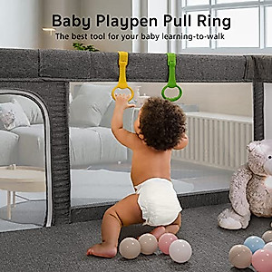 UANLAUO Baby Playpen, 71x59 inch Large Playpen for Babies and Toddlers, Sturdy Baby Play Yards with Anti-Slip Base, Non-Toxic, Safe Indoor & Outdoor Kids Play Pin with Breathable Mesh Without Mat