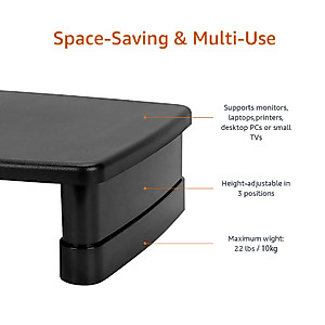 Amazon Basics Adjustable Computer Monitor Riser Desk Stand