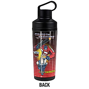 Transformers OFFICIAL Optimus Prime 18 oz Insulated Water Bottle, Leak Resistant, Vacuum Insulated Stainless Steel with 2-in-1 Loop Cap