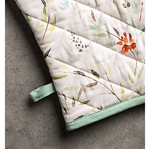 Maison d' Hermine Oven Mitt & Pot Holder 100% Cotton Heat Resistant Oven Gloves (7.5"x13") & Hot Pads (8"x8") Combo, BBQ, Cooking, Chef & Restaurants, Colmar - Spring/Summer