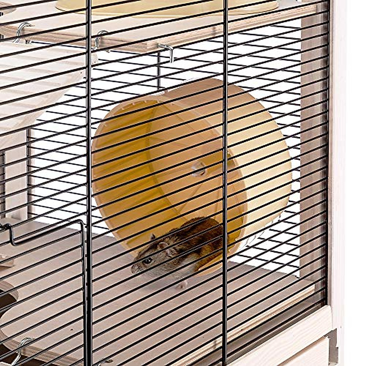 Ferplast HAMSTERVILLE Hamster Habitat Cage, Sturdy Wooden Structure, Black