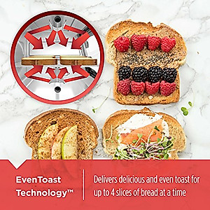 BLACK+DECKER 4-Slice Convection Oven, Stainless Steel, Curved Interior fits a 9 inch Pizza, TO1313SBD