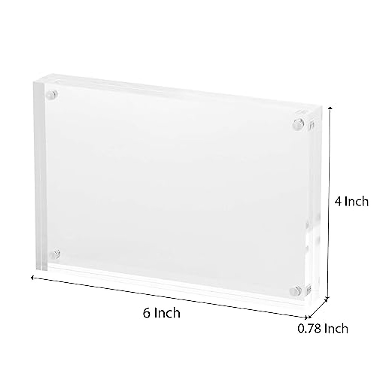 Fixwal Acrylic Picture Frame, 4x6, Set of 3, Magnetic Photo Frame with 10mm Clear Glass Frame, Wedding Table Numbers, Frameless Photo Frame