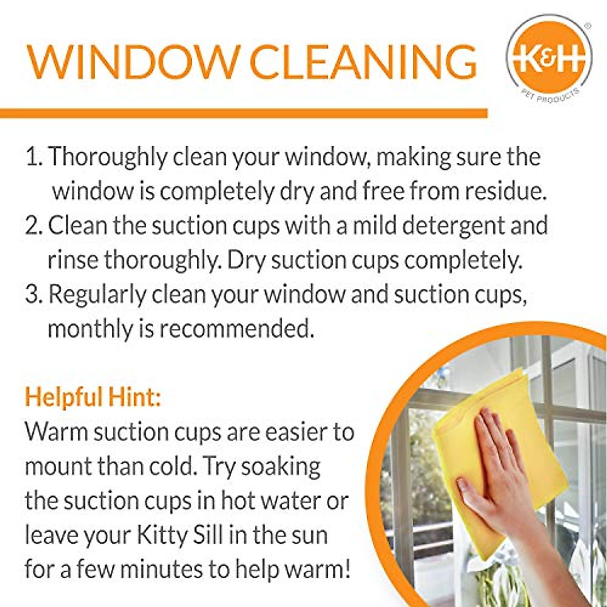 K&H PET PRODUCTS EZ Mount Kitty Sill Deluxe with Bolster Window Sill Cat Bed, Cat Window Hammock, Sturdy Cat Window Perch, Cat Window Bed Cat Furniture, Cat Hammock for Window Cat Perch - Chocolate