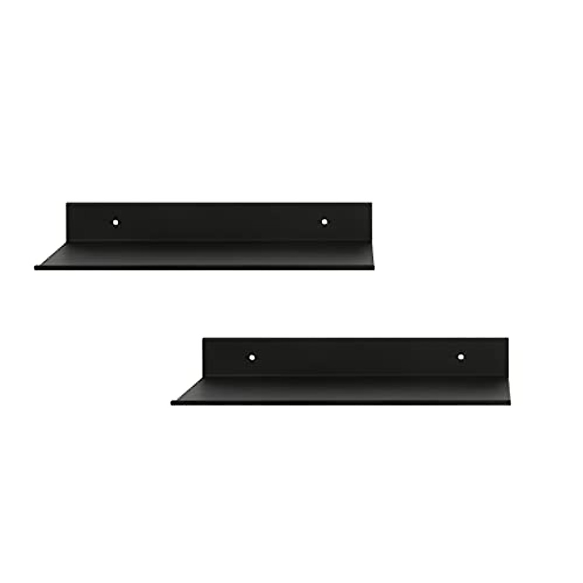 Z metnal Small Decor Shelves, Mini Floating Display Wall Shelf for Smart Speaker Collectables, Aluminum, Wall Mounted, Matt Black,12 x 5 inch, 2 Pack