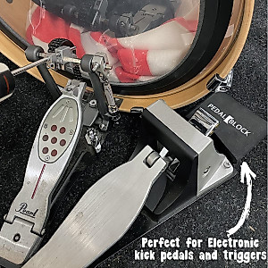 PedalBlock - Hi-Hat and Pedal Anchor System - Total Slide Prevention - For Double Kick Pedal, Hi-Hat Stand, Keyboard Pedal, Electric Bass Drum Pedal - Drum Set Accessory & Gift (Set of 2)