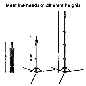 MEIBR Foldable Wig Stand Tripod, Mannequin Head Stand Frosted Material, Adjustable Tripod for Mannequin Head Holder for Cosmetology Hairdressing Training