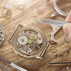 TEHAUX Round Tip Tweezers, Stainless Steel Tweezers Eyebrow Hair Removal Tweezers Stamp Tweezers Multifunctional Tweezers for Jewelry Crafts Stamp