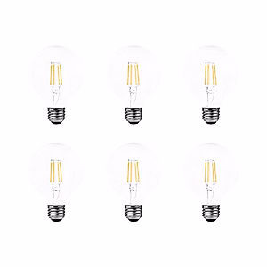 LEDVANCE Sylvania Reduced Eye Strain G25 Globe LED Light Bulb, 40W = 4.5W, 13 Year, Dimmable, Clear, 5000K, Daylight - 6 Pack (41240)