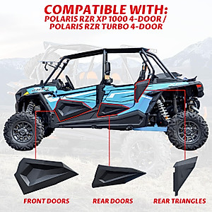 SAUTVS Lower Door Panels for Polaris RZR XP4 1000, 4 Seater Lower Half Door Inserts with Built-in Metal Frame for 2014-2023 Polaris RZR XP 4 1000 Turbo S 900 EPS(4 Doors, Replace #2879942)