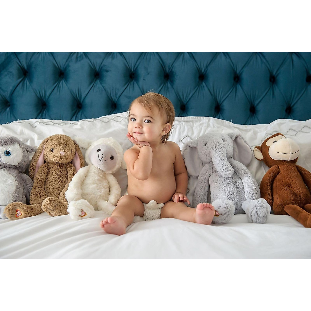 MBHB Digital Voice Recorder Stuffed Animal w/20 Second Recorder, Capture Baby's Heartbeat During Pregnancy + Ultrasound for Baby Showers, Registry, Birthdays, New Mom Gift, Bunny