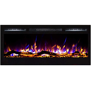 Regal Flame Lexington 35" Built-in Ventless Heater Recessed Wall Mounted Electric Fireplace - Log